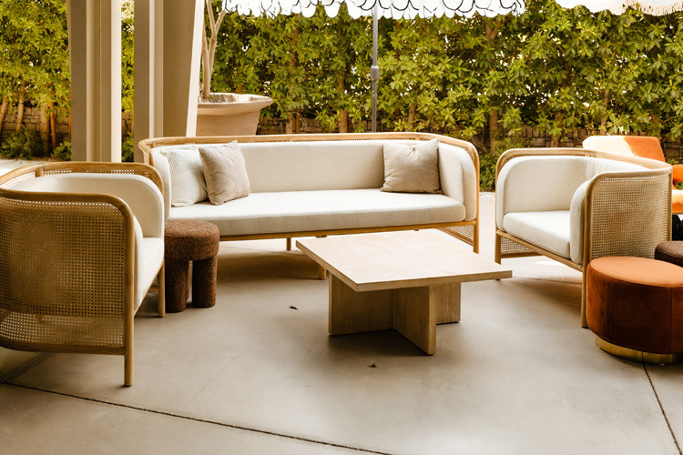 Lucy Cane Back Sofa Natural Wood EpicPartyTeam Phoenix AZ